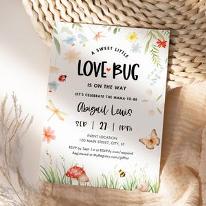 Love Bug Baby Shower Invitation, Spring/summer Baby Shower Invite ...