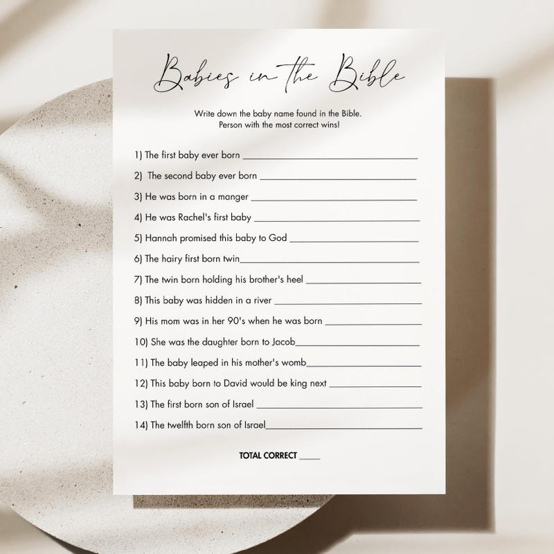 Baby Shower Bingo Bible - Etsy