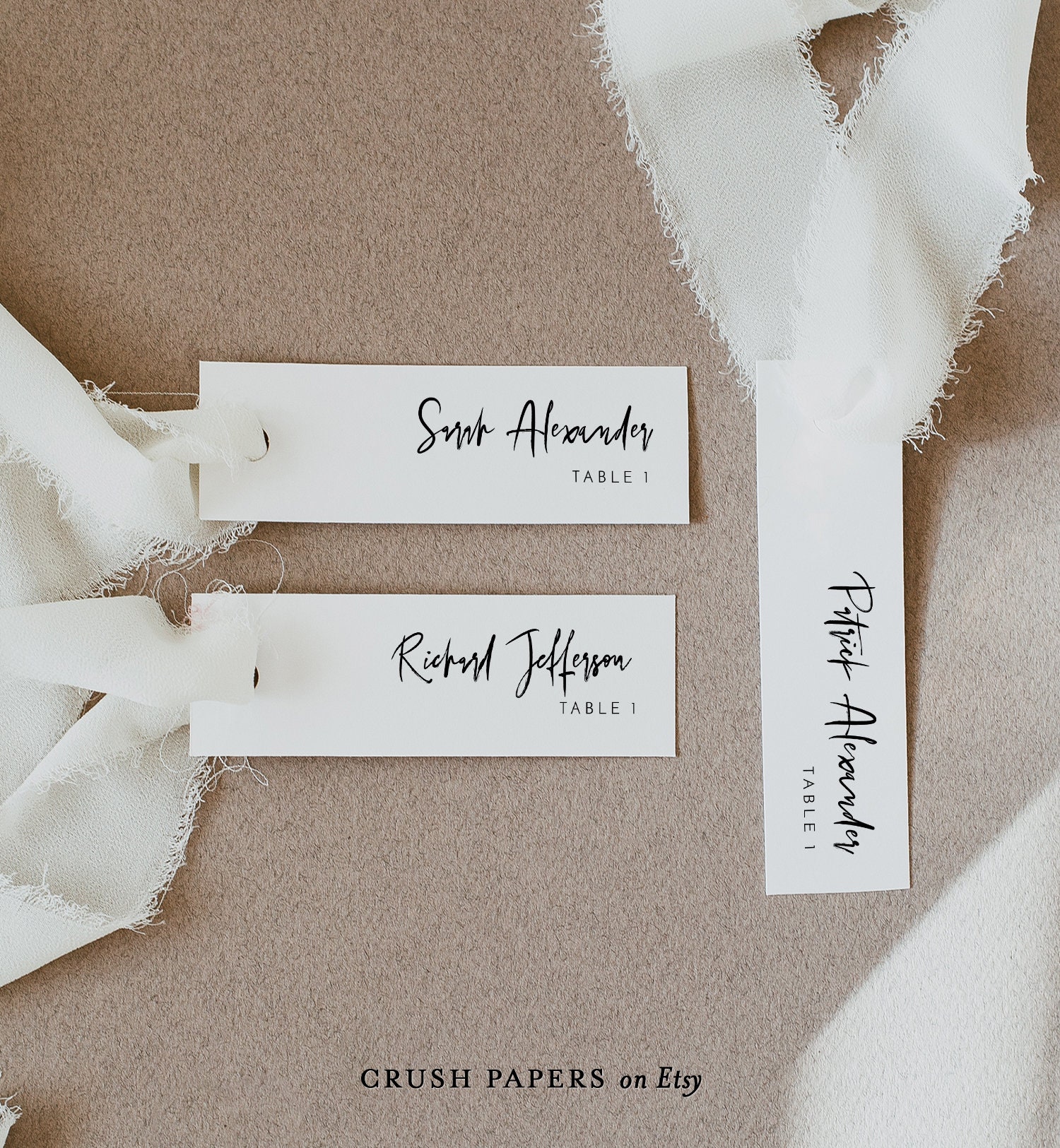 Minimalist Name Card Template Printable Modern Wedding Place - Etsy