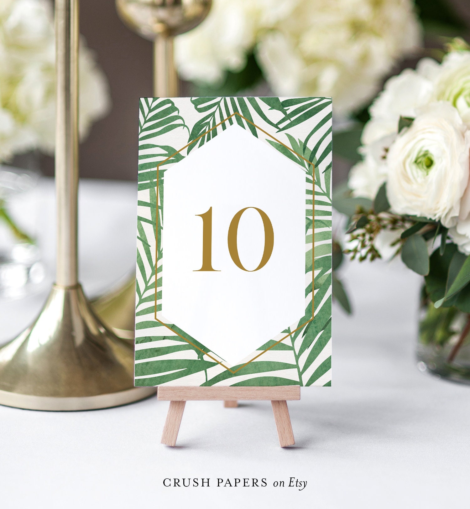 Tropical Table Number Card Template Printable Beach Wedding | Etsy