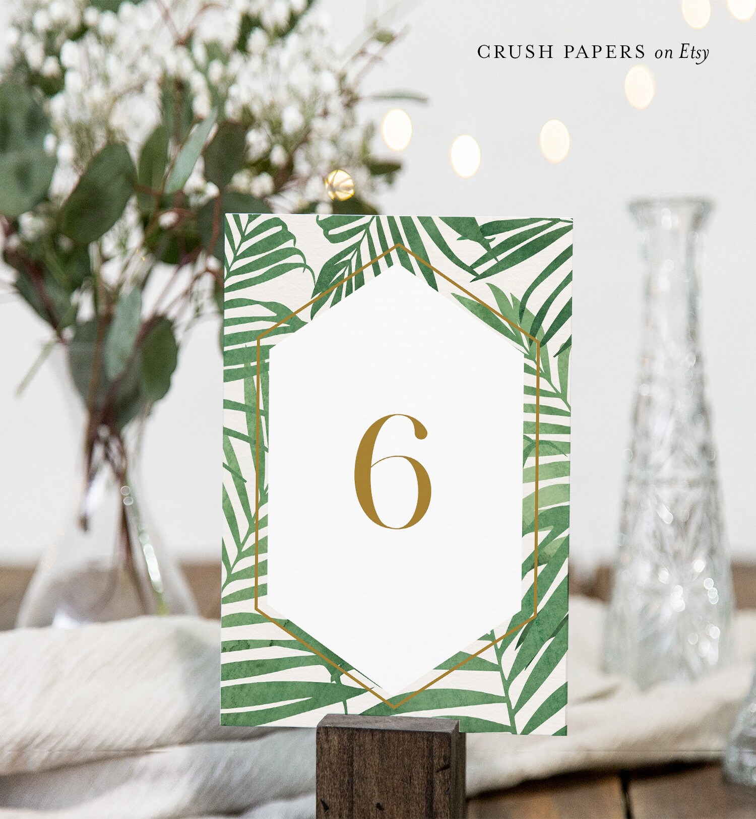 Tropical Table Number Card Template Printable Beach Wedding | Etsy