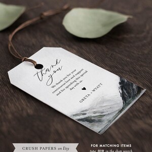 Mountain Favor Tag Template, Simple Thank You Tag, Wedding Welcome Tag ...