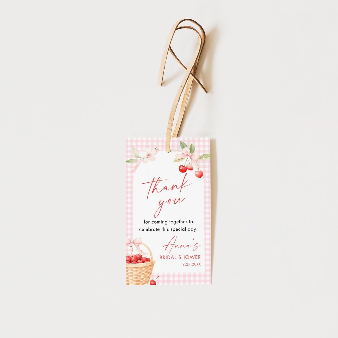 Cherry Favor Tag, She's the Cherry on Top Thank You Tag for Bridal ...