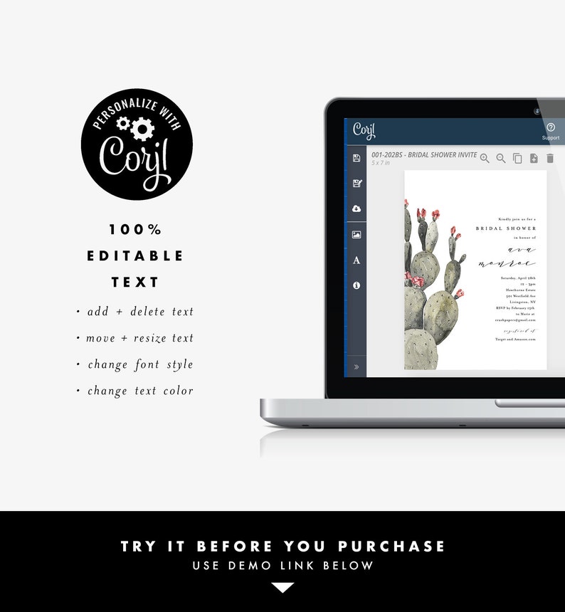 Cactus Wedding Program Template Printable Desert Order of - Etsy