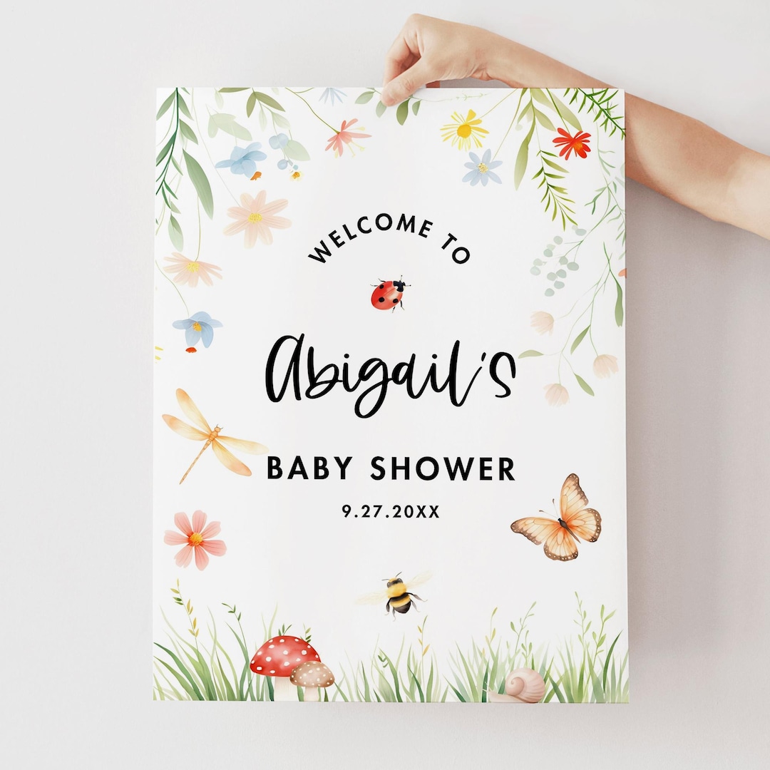 Love Bug Baby Shower Welcome Sign, Bug Baby Shower Poster, Ladybug ...