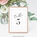 Minimalist Table Number Card Template, Printable Clean & Modern Wedding ...