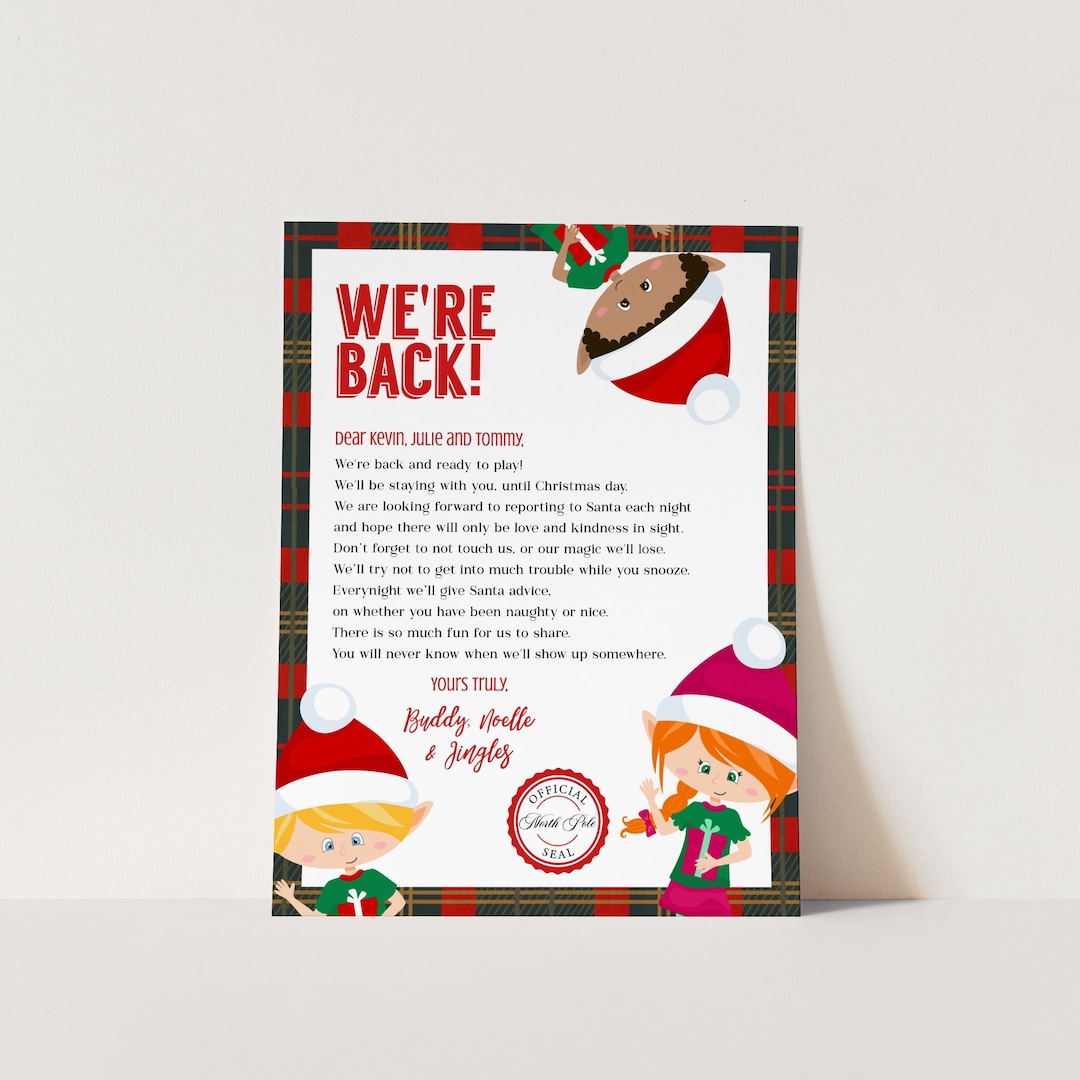 Elf Arrival Letter, Christmas Elves, Boy and Girl Elves, Add Multiple ...