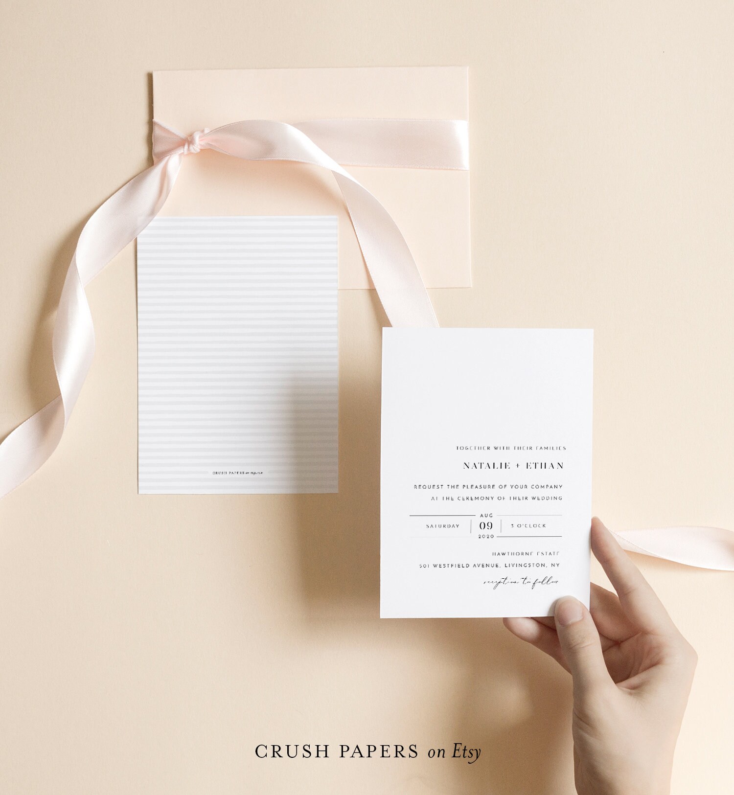 Minimalist Wedding Invitation Set Clean Modern Wedding | Etsy