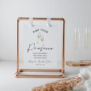 Pimp Your Prosecco Sign, Minimalist Wedding, Bridal Shower Mimosa Bar ...