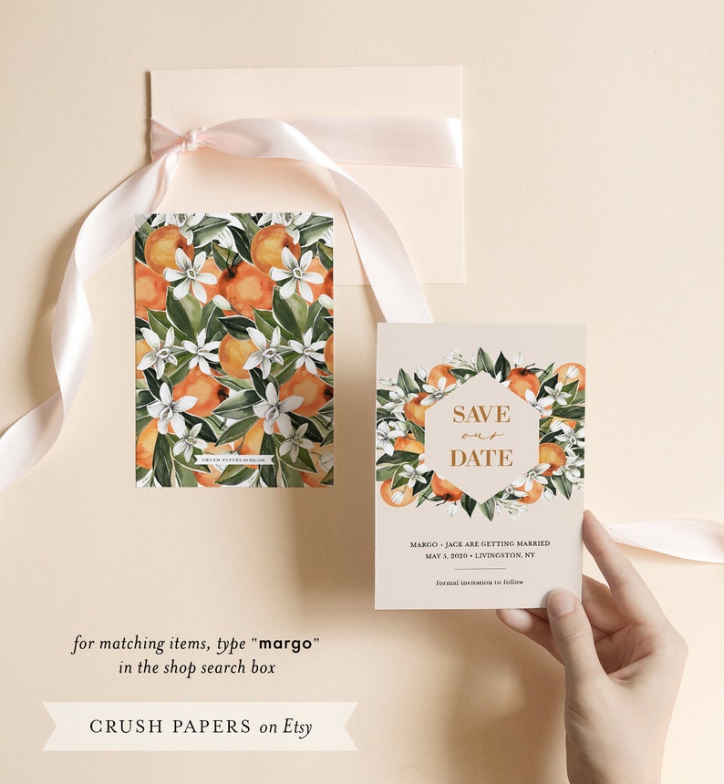 Citrus Save the Date Template Printable Orange Blossom | Etsy