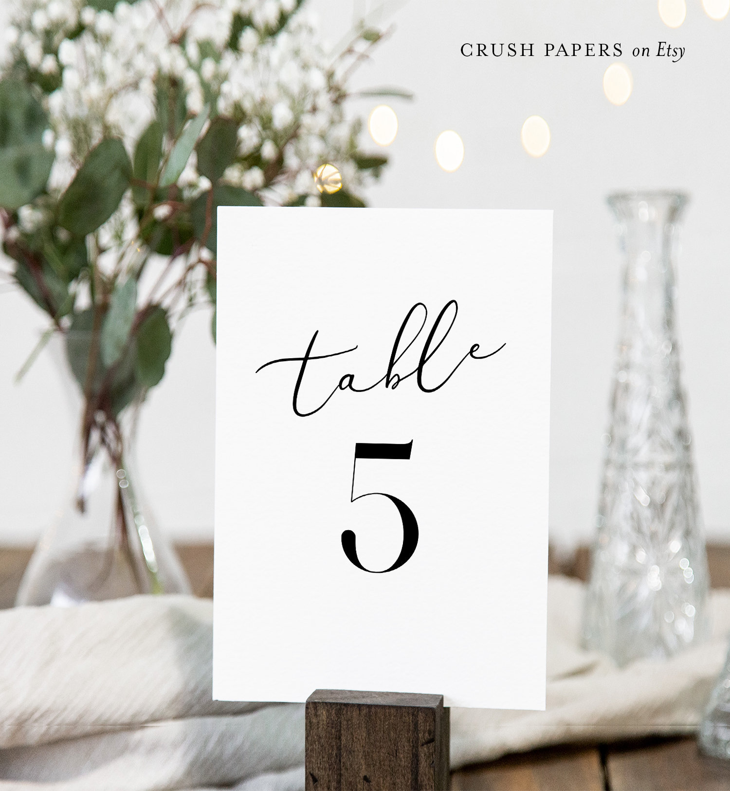 Minimalist Table Number Card Template Printable Clean & | Etsy