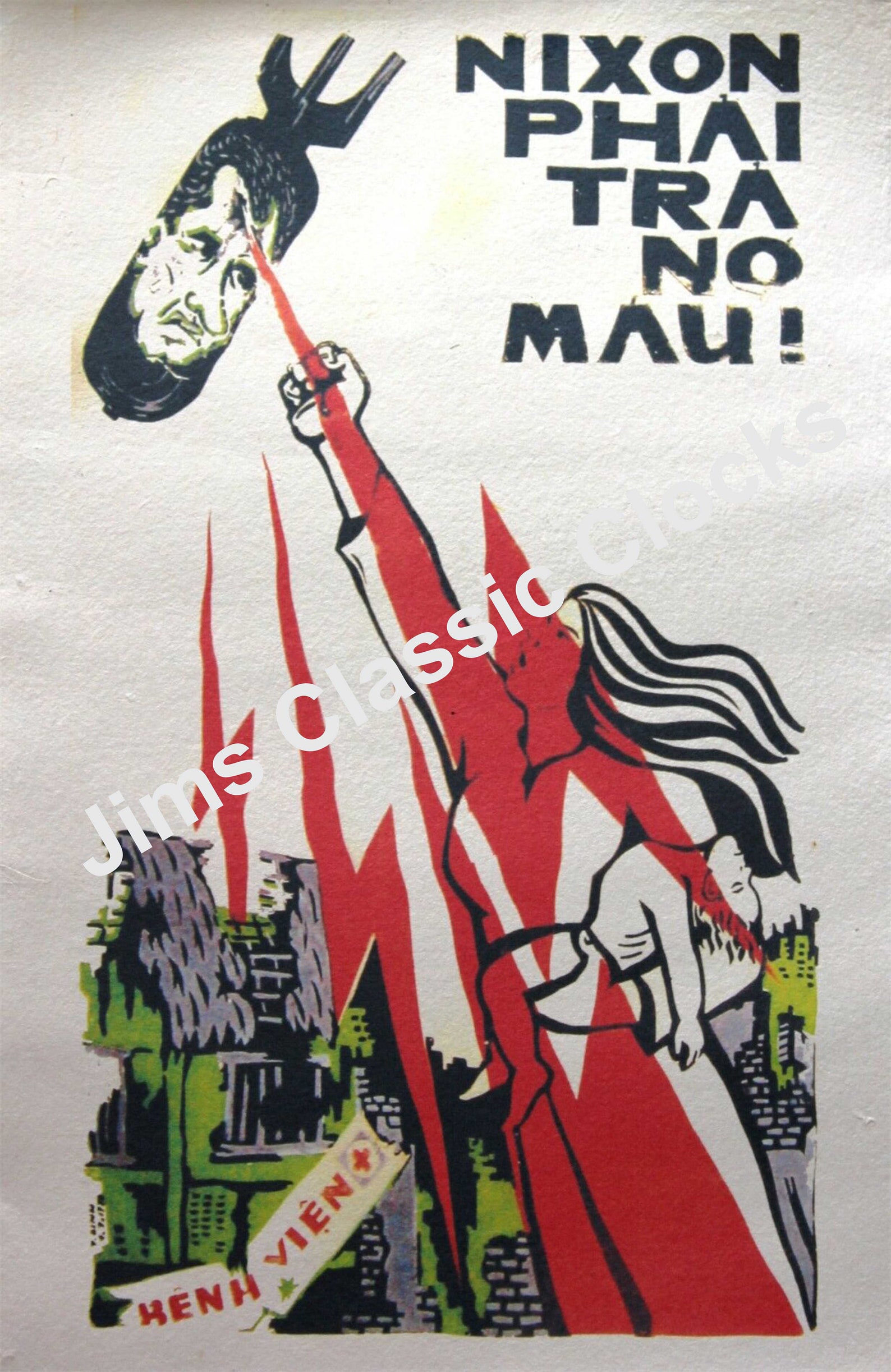 North Vietnam Propaganda War Poster Nixon Must Pay The | Etsy