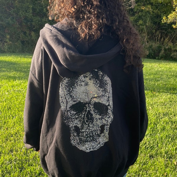 Rhinestone Skeleton Hoodies - Etsy