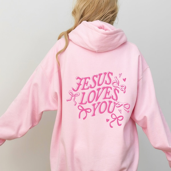 Jesus Loves You Pink Hoodie - Etsy