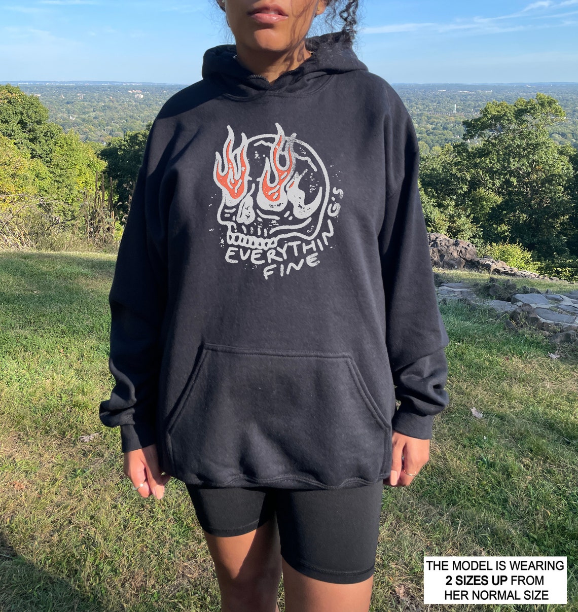 Oversized Goth Hoodie Skull Hoodie Skeleton Hoodie Punk Downtown Girl ...