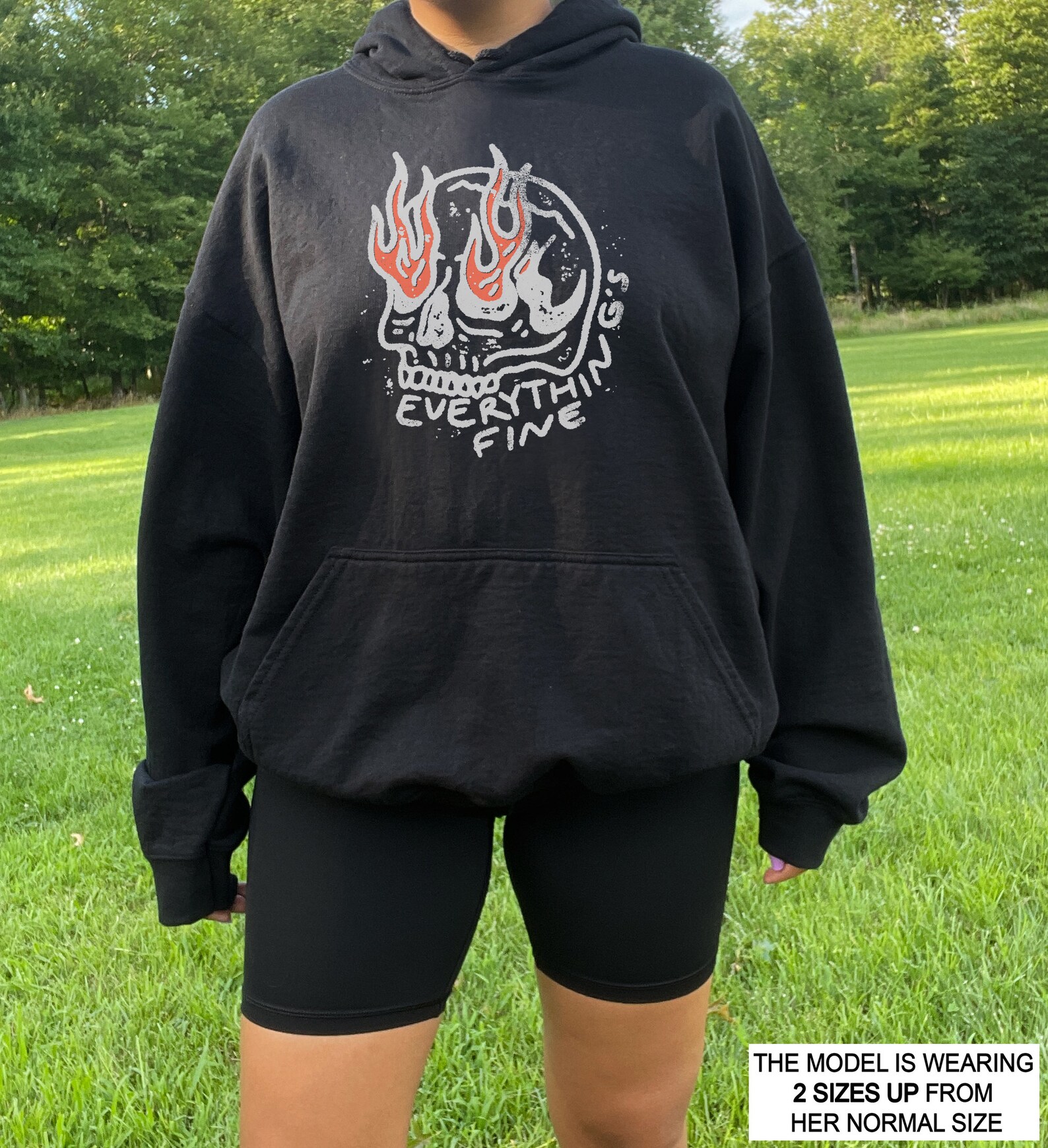 Oversized Goth Hoodie Skull Hoodie Skeleton Hoodie Punk Downtown Girl ...