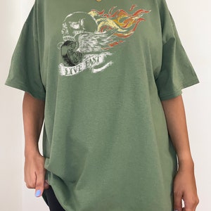 Goth Oversized Tshirt Skull Skeleton Graphic Tee Vintage Aesthetic Y2k ...