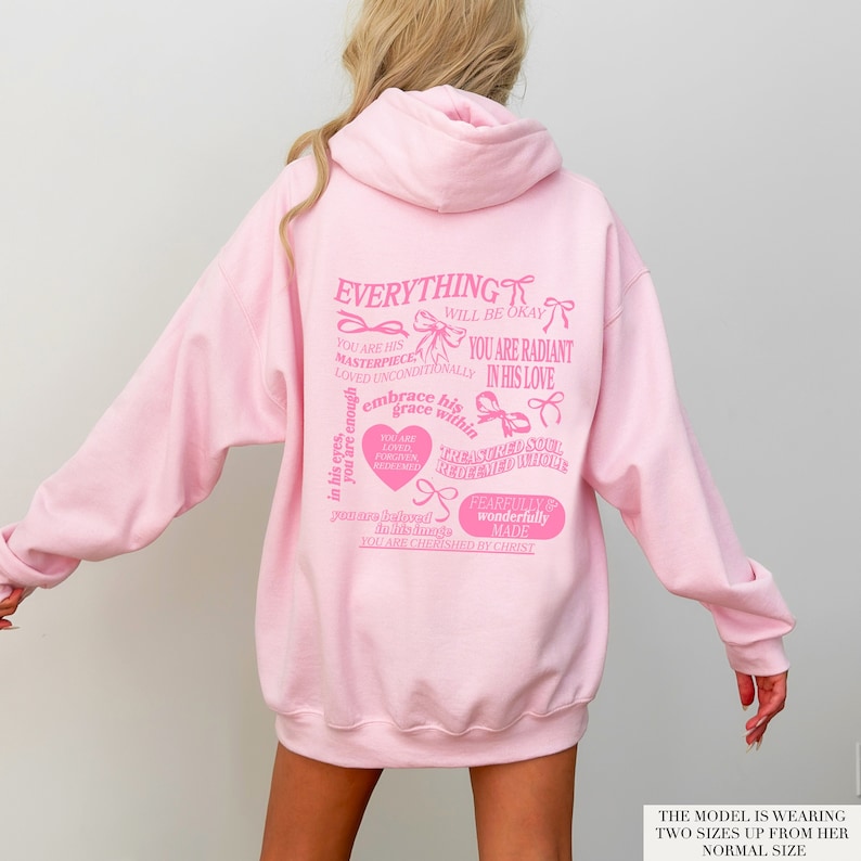 Christian Coquette Hoodie Pink Christian Hoodie Jesus Hoodie Bow Hoodie ...