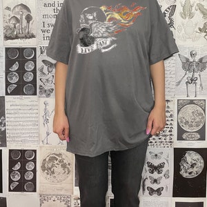 Goth Oversized Tshirt Skull Skeleton Graphic Tee Vintage Aesthetic Y2k ...