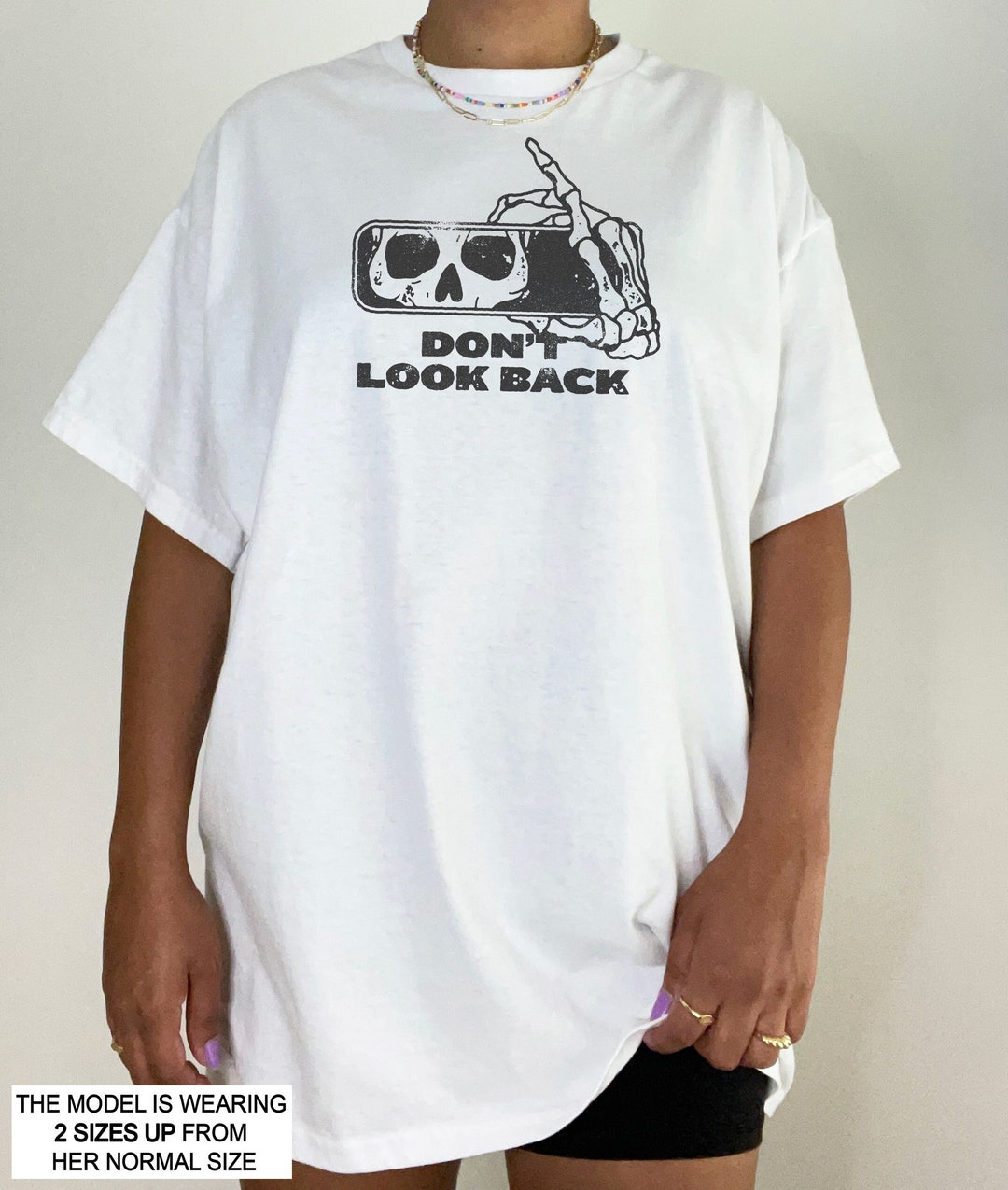 Oversized Goth Skeleton Skull Aesthetic Shirt Downtown Girl Clothes ...