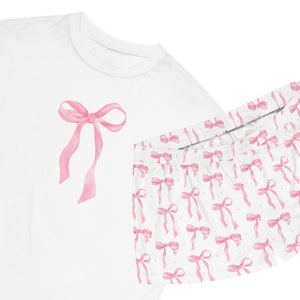 Pink Bow Coquette Pajamas Cute Pajamas Set Girly Matching Pajama Set ...