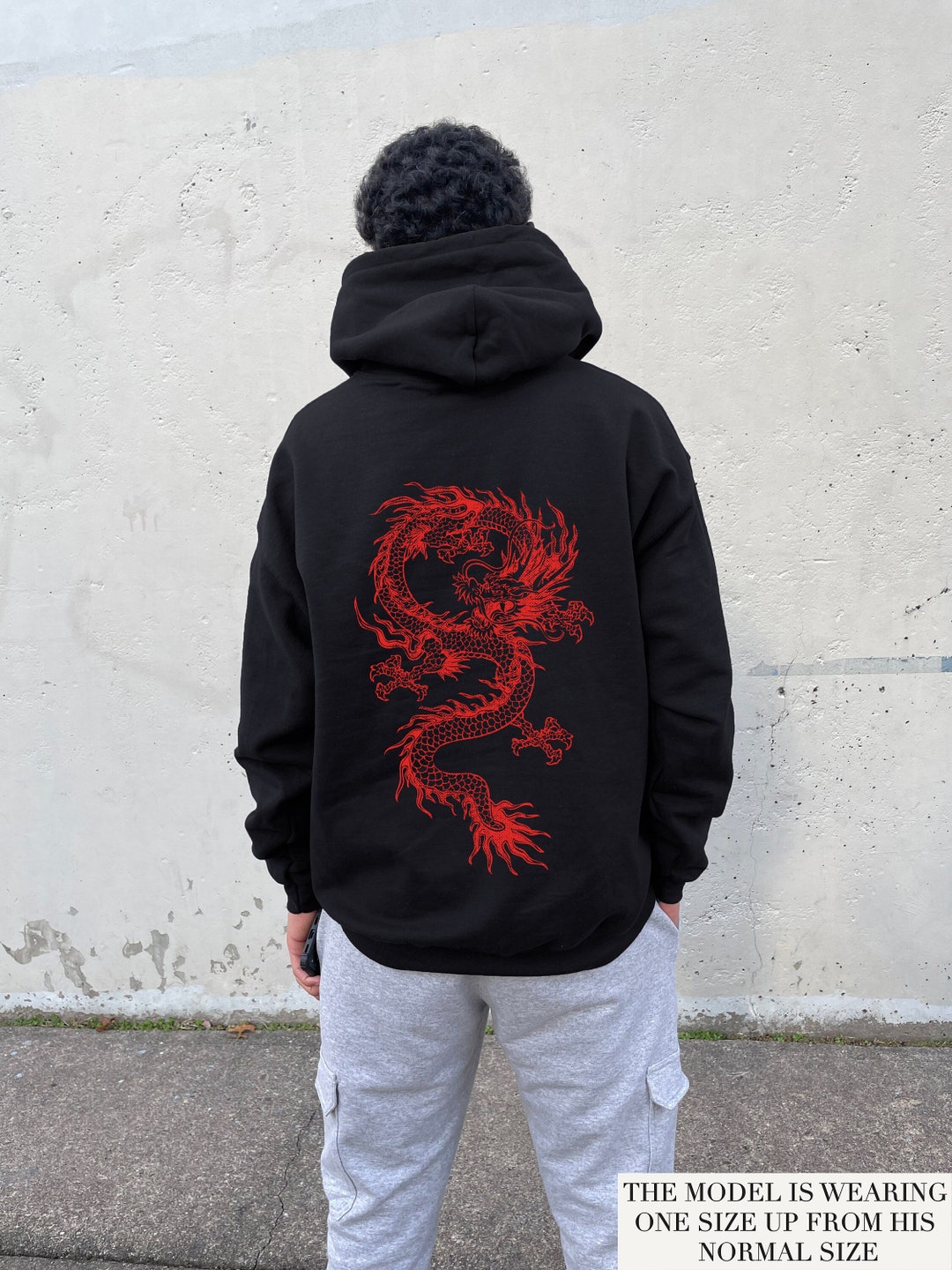 Japanese Streetwear Dragon Hoodies for Men Japanese Hoodie Grunge ...