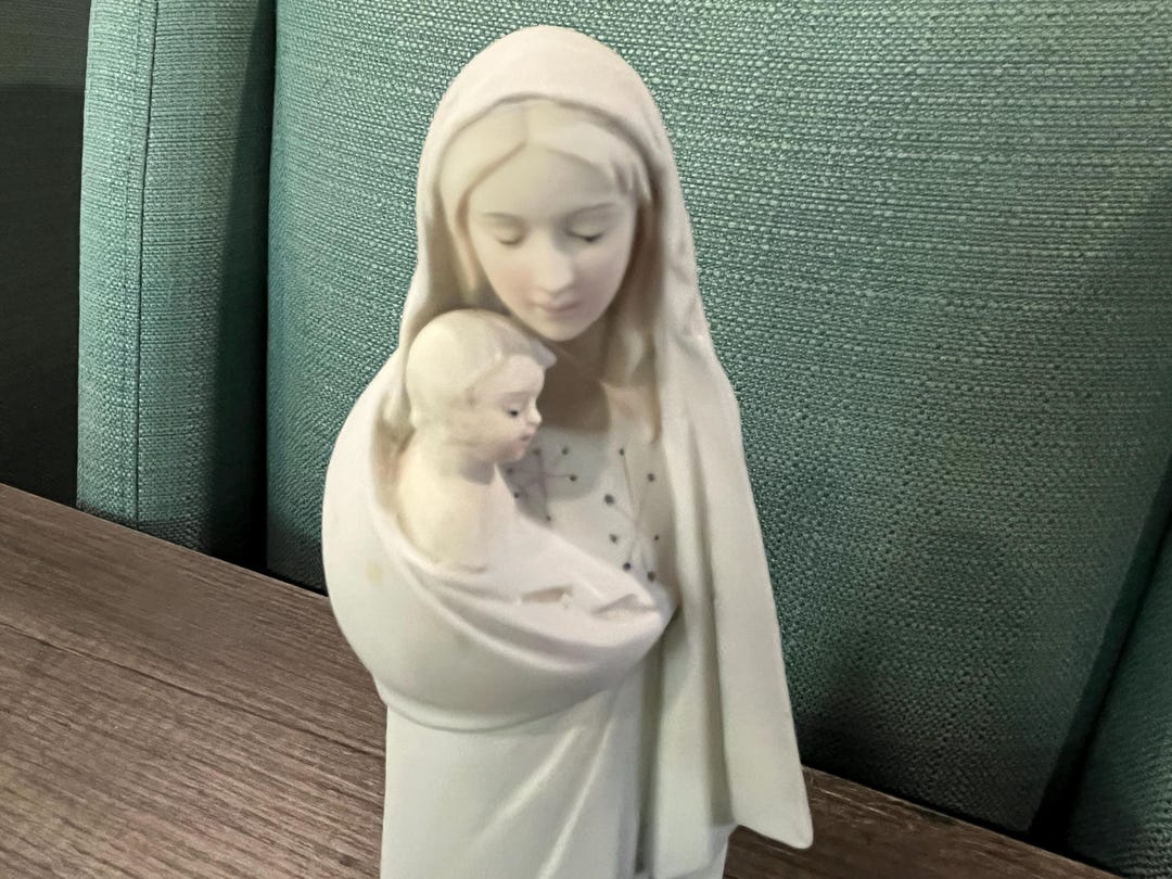 Vintage Lenwile China Ardalt Mary Baby Jesus Bisque Figurine Porcelain ...