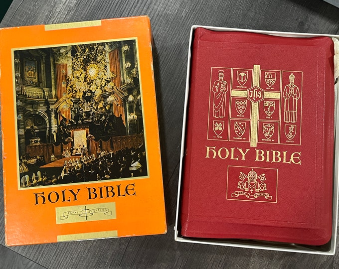Vintage the Holy Bible Papal Edition 1950 1952 Flexibound in Original ...
