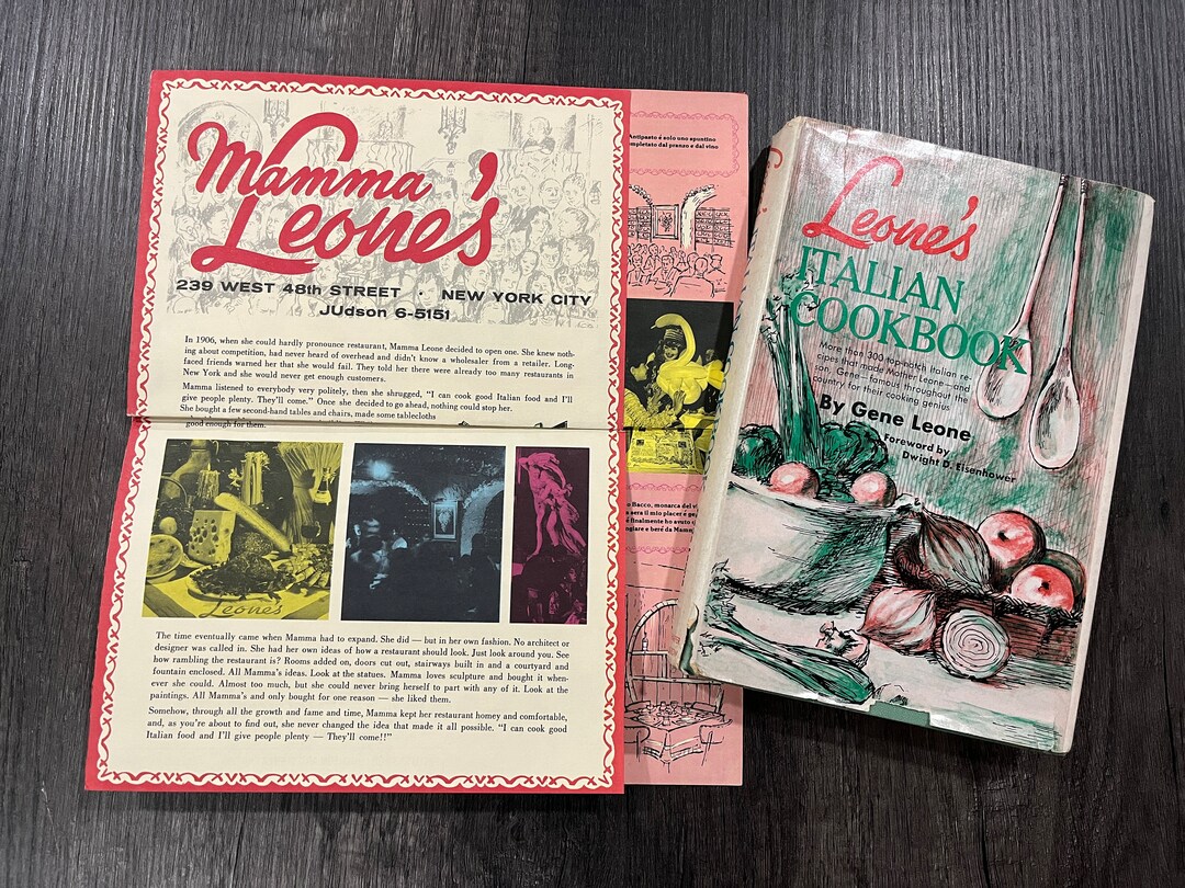 LEONE'S ITALIAN Cookbook PLUS Menu by Gene Leone 1967 1st Edition ...