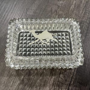 1940s Depression Glass Ribbed Covered Cigarette Trinket Box Dromedary ...