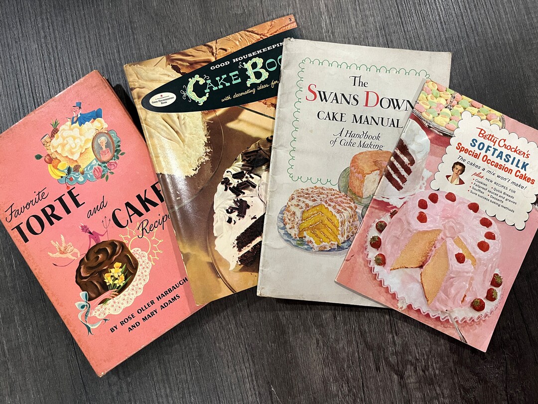 4 Vintage Cake Cookbooks: Favorite Torte and Cake Recipes, Good ...