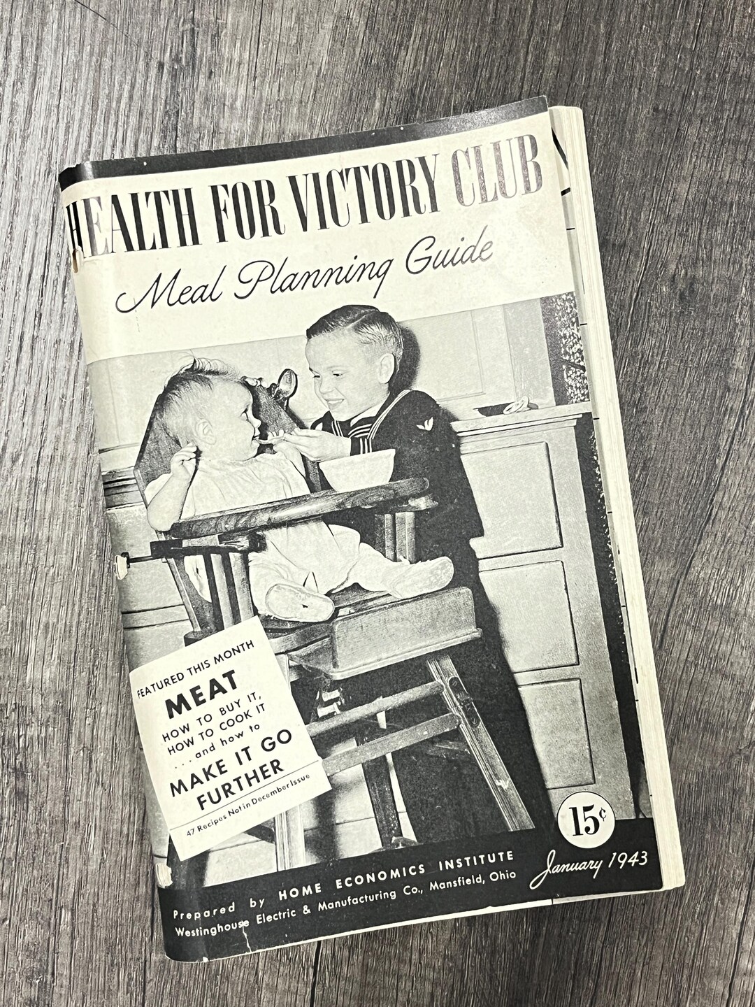 Wartime Cookbook Booklet: 1943 WWII Health for Victory Meal Planning ...