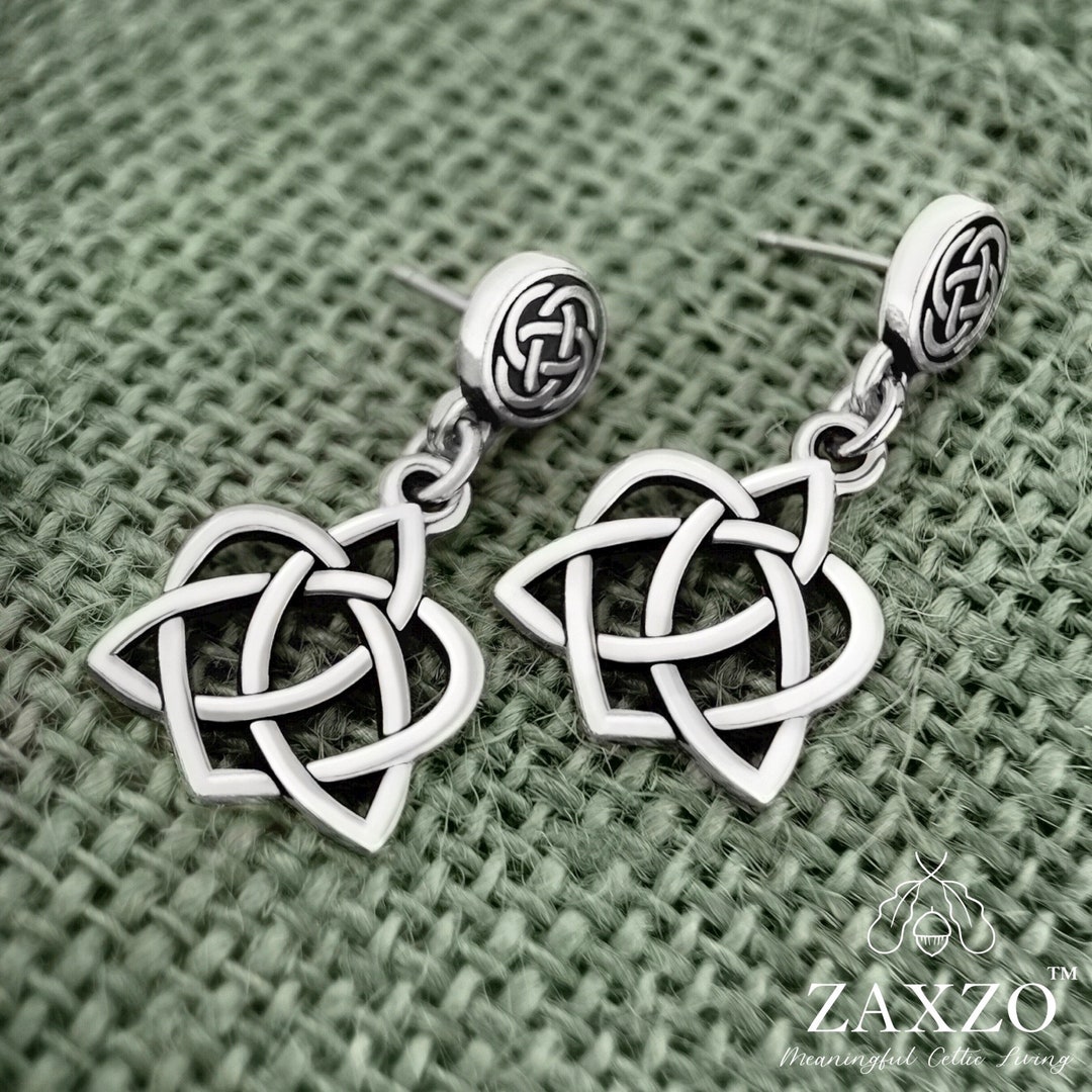 Celtic Sister Knot Earring. Hypoallergenic Platinum Ear Post. Irish ...