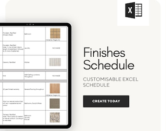 Interior Design | FF&E Schedule | Template | Online Interior Design - Download - Etsy