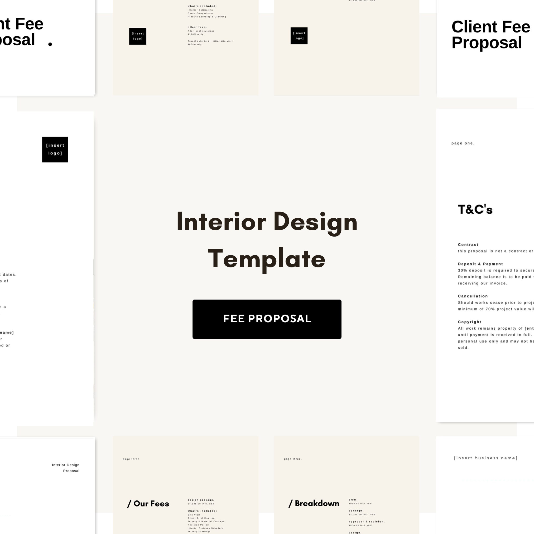 Interior Design Project & Fee Proposal Quote Template Online Interior ...