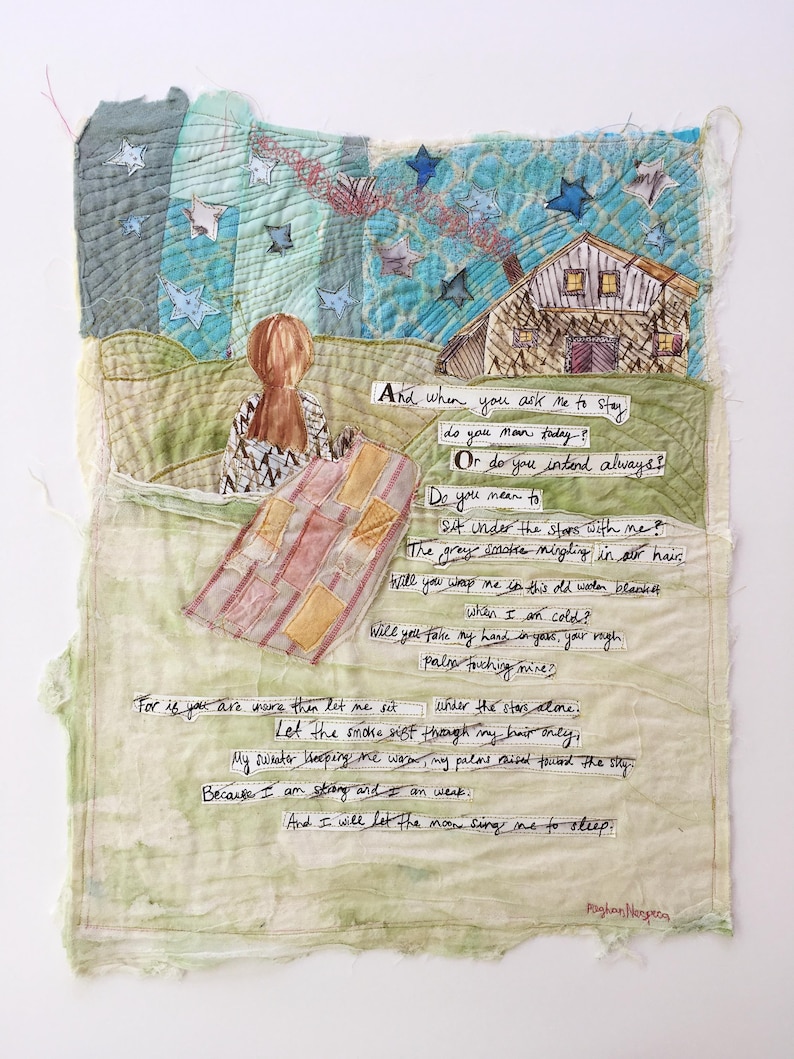 Textile Wall Art Handmade Quilted Wall Hanging Heartfelt Poem ...