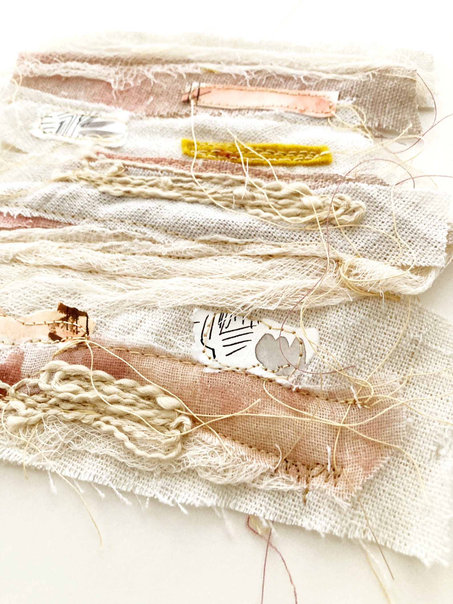 Textile Wall Art ORIGINAL Framed Textile Collage Abstract Art ...