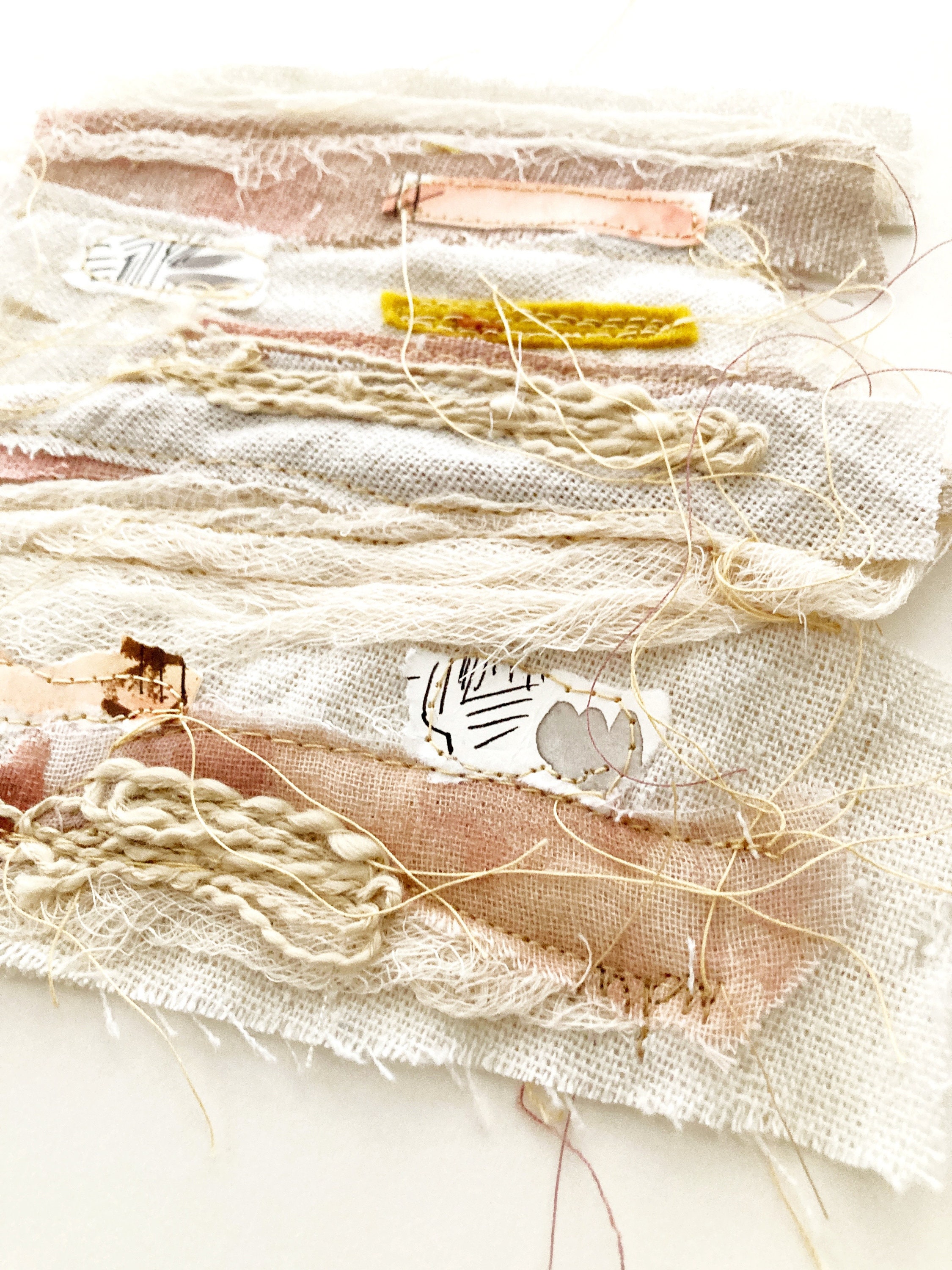 Textile Wall Art ORIGINAL Framed Textile Collage Abstract Art ...