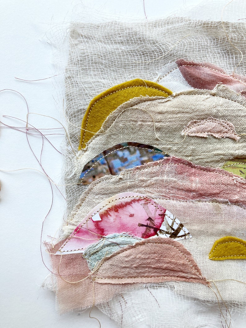 Textile Wall Art ORIGINAL Framed Textile Collage Abstract Art Quilt ...