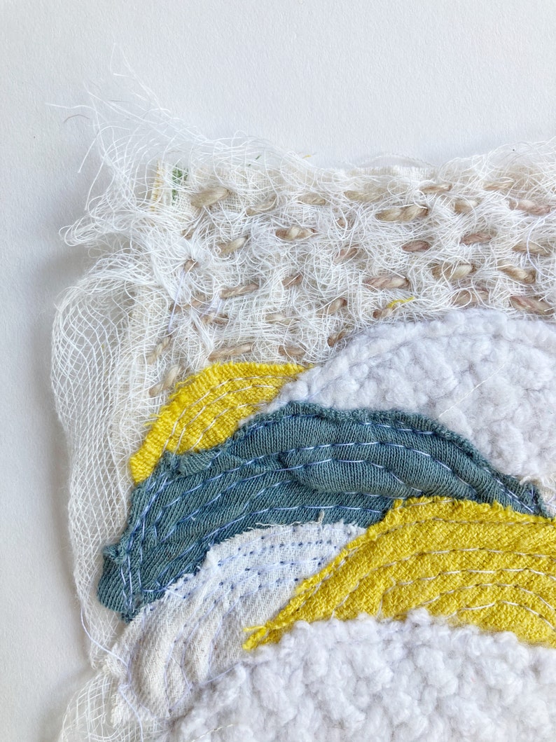 Fabric Artwork Textile Wall Art Abstract Mountain Landscape Artwork ...