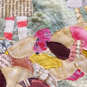 Autumn Walk Textile Wall Art Fabric Collage Quilted Wall Hanging Fabric ...