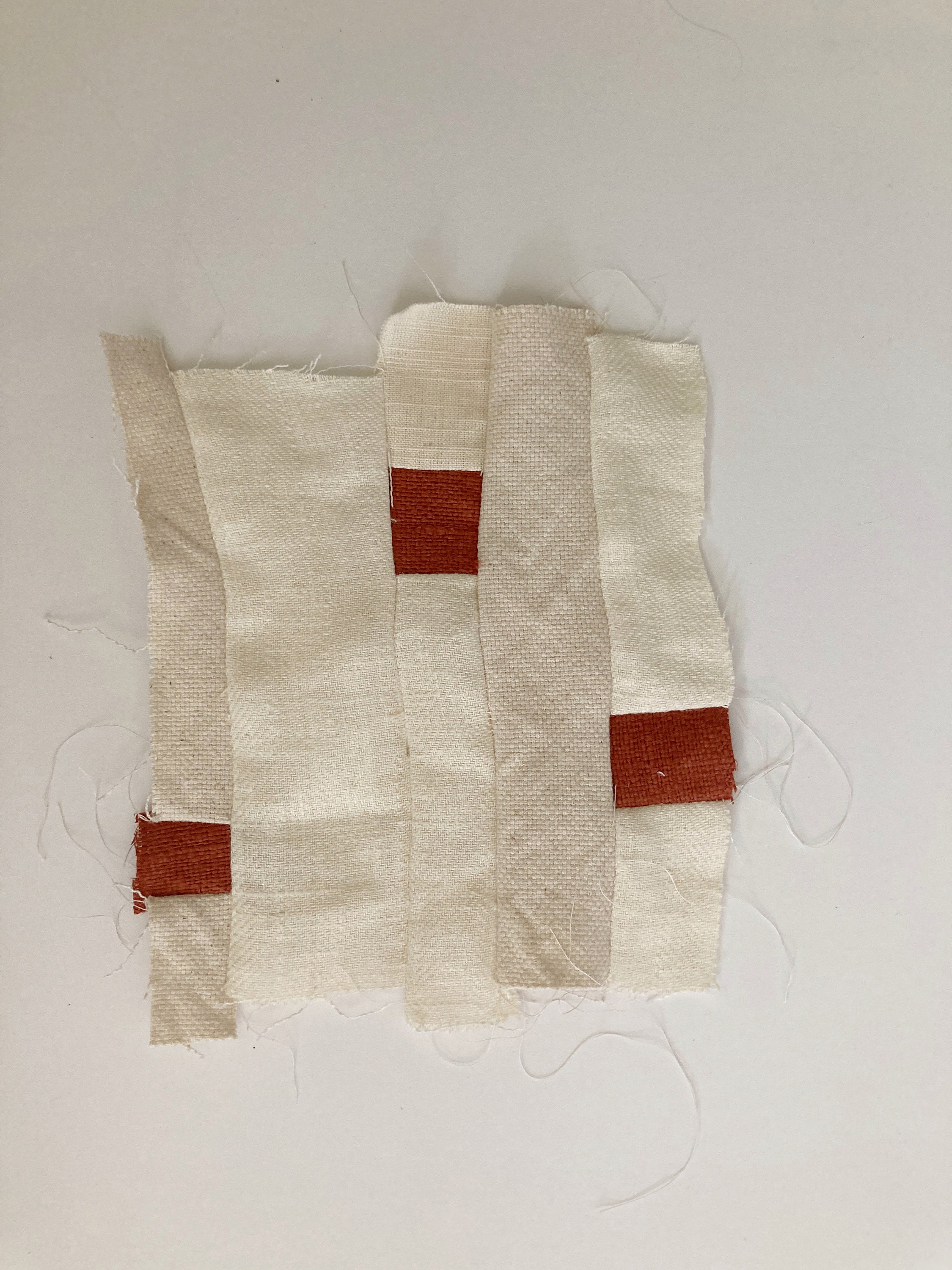 Textile Wall Art Original Art FRAMED Patchwork Linen Minimalist Art Modern Abstract Art Fabric ...