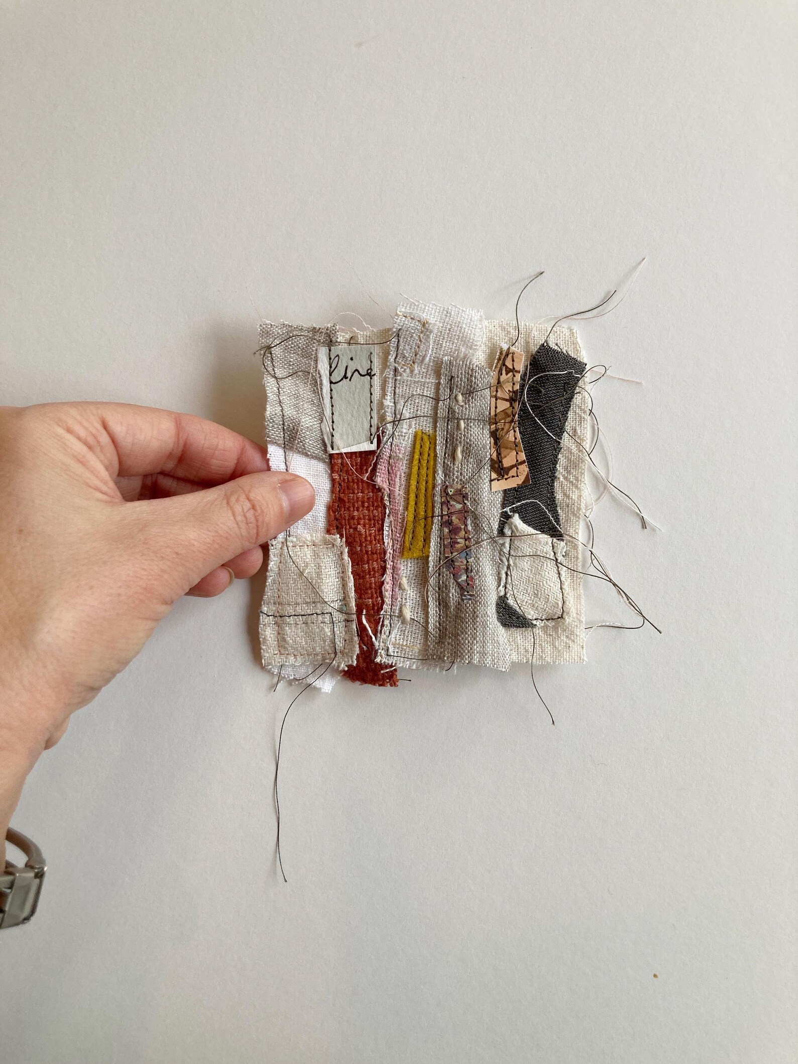 Framed Textile Collage Mixed Media Wall Art Fabric and Paper Artwork ...