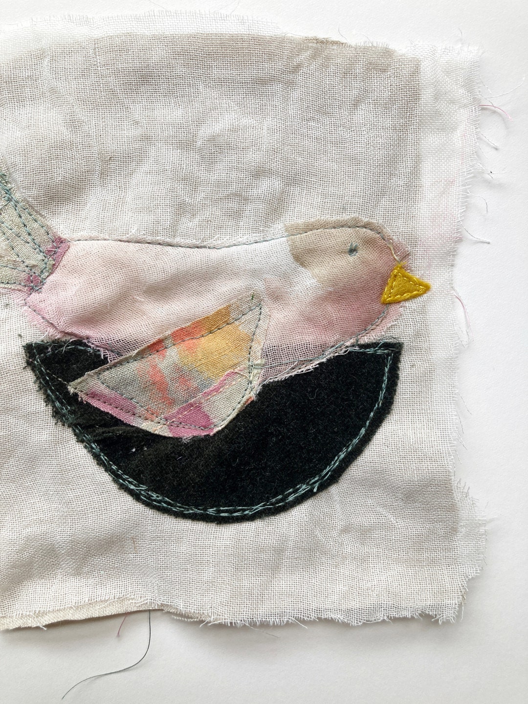 Textile Wall Art Birds Fabric Wall Art FRAMED Wall Art Nursery Art ...