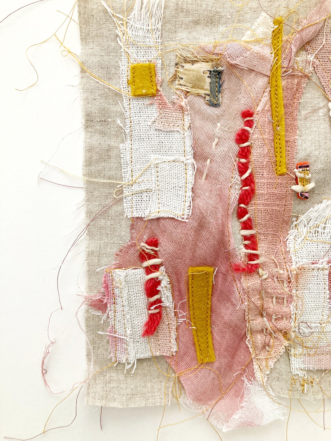 Textile Wall Art ORIGINAL Framed Textile Collage Abstract Art Quilt ...