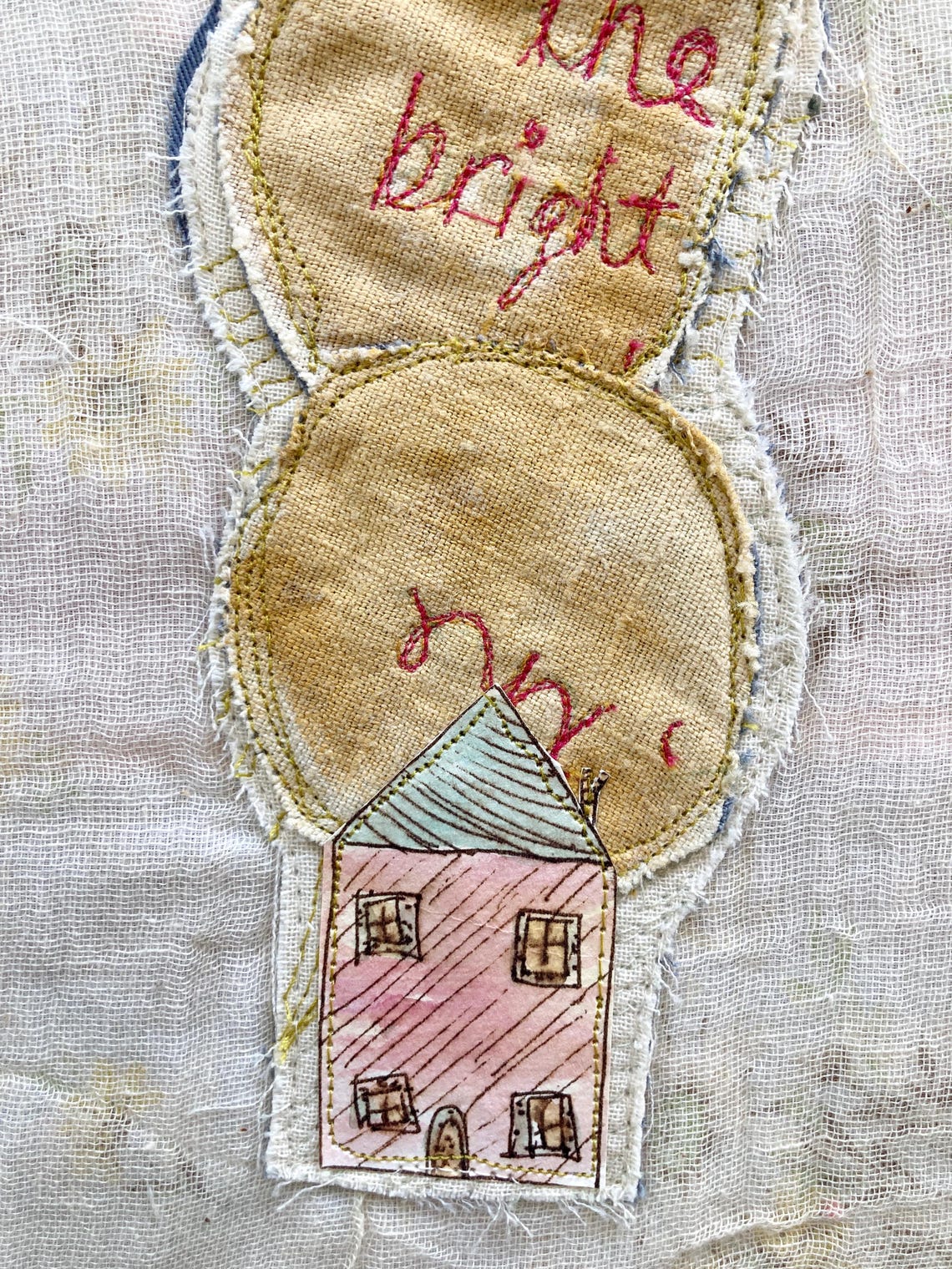 Textile Wall Art Whimsical Nursery Embroidered Wall Hanging Cozy ...