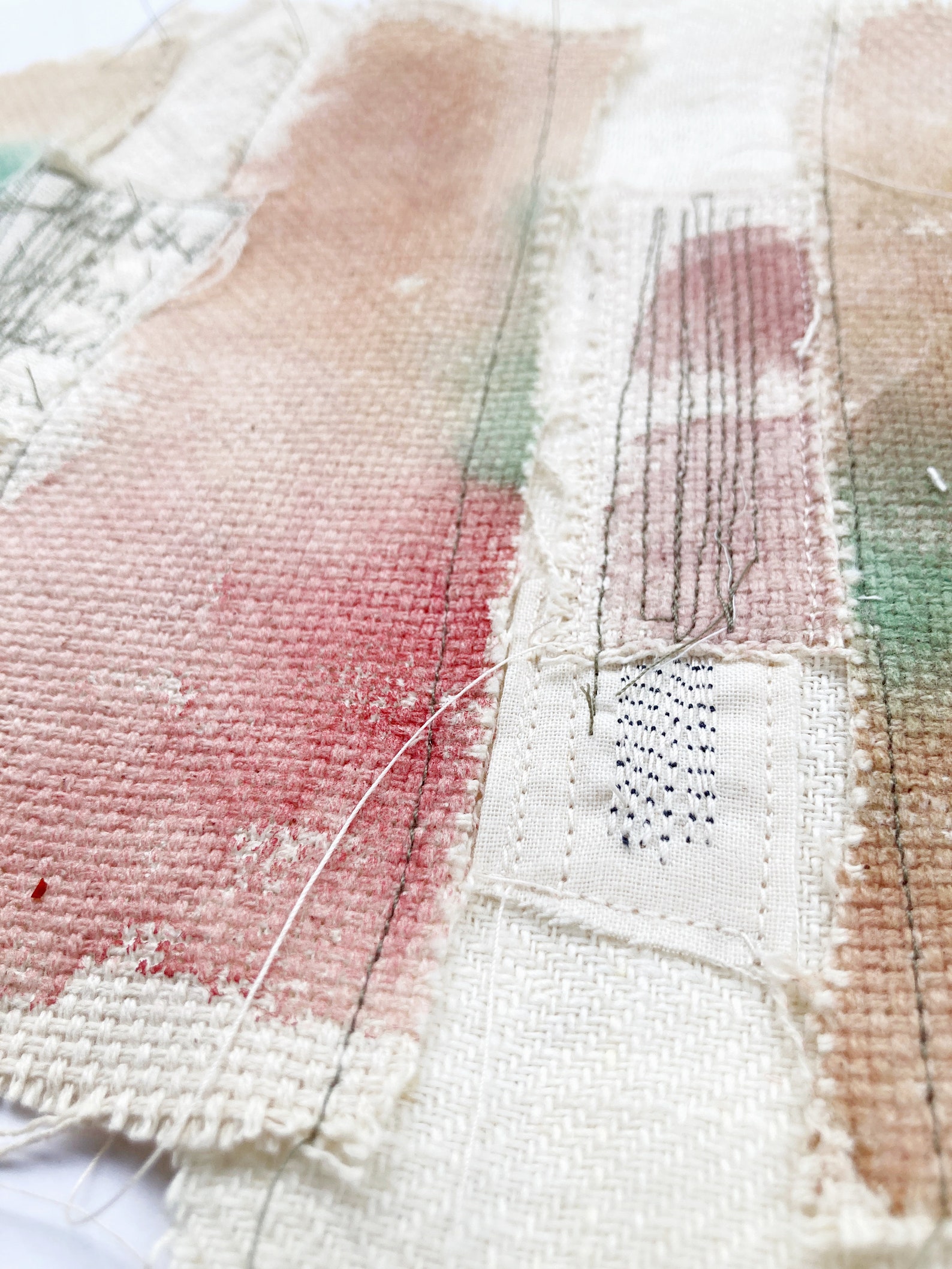 Textile Wall Art Organic Abstract Fabric Collage Painting Original Art ...