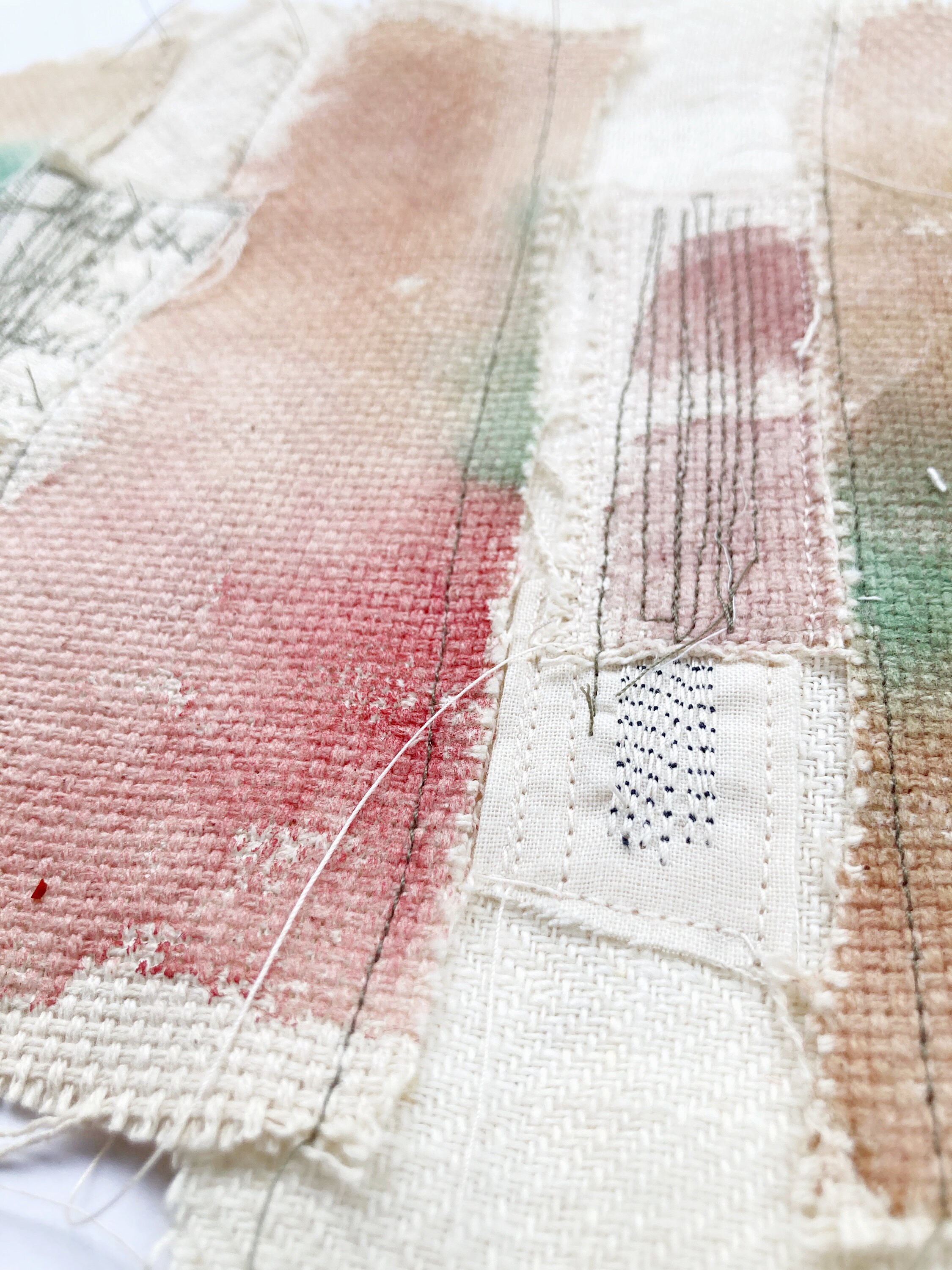 Textile Wall Art Organic Abstract Fabric Collage Painting Original Art ...