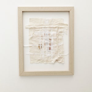 Original White Abstract Art Beige Linen Textile Wall Art Modern Wall ...