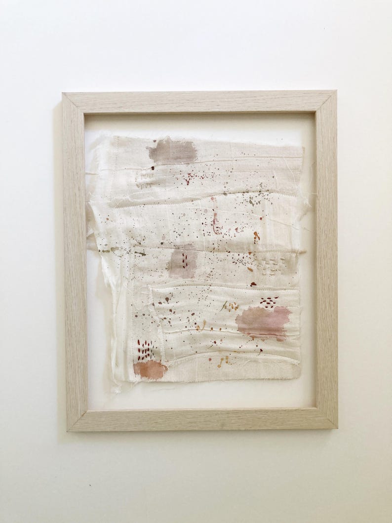 Textile Wall Art ORIGINAL Abstract Painting Framed Textile Collage Art ...